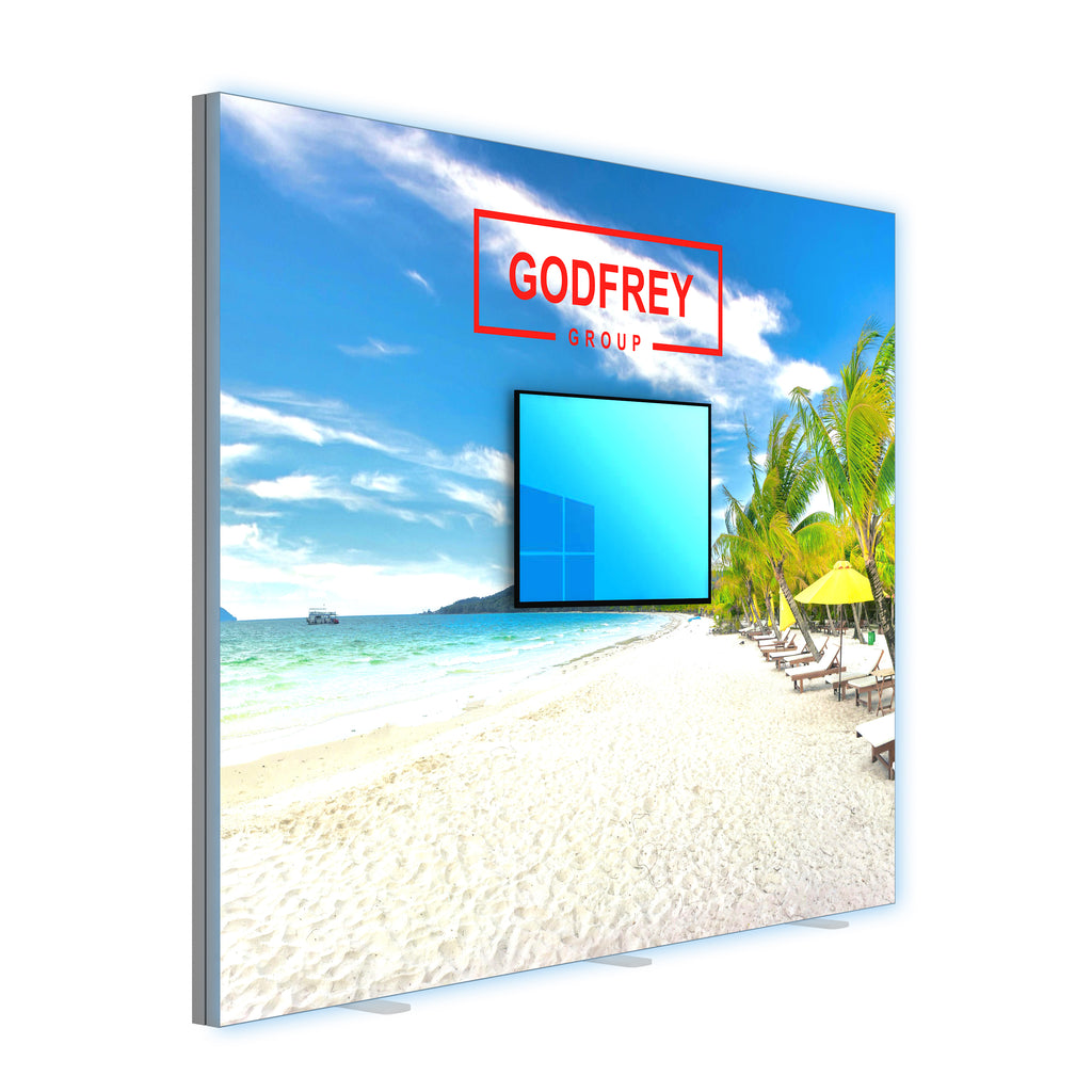 10' Freestanding Light Box With Monitor Mount | Godfrey Group