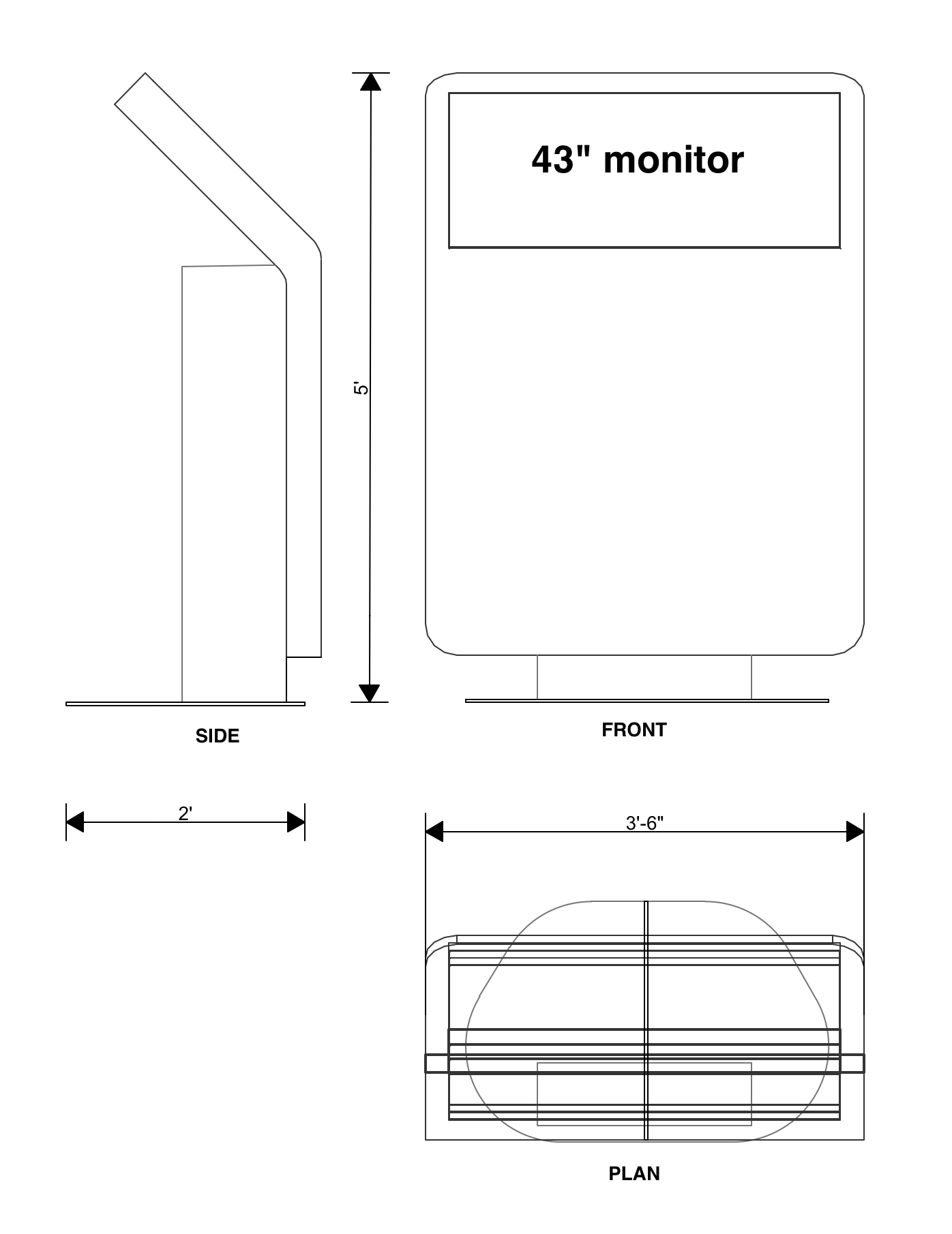 Touch Screen Kiosk -43" Monitor With Angled Stand – Godfrey Group