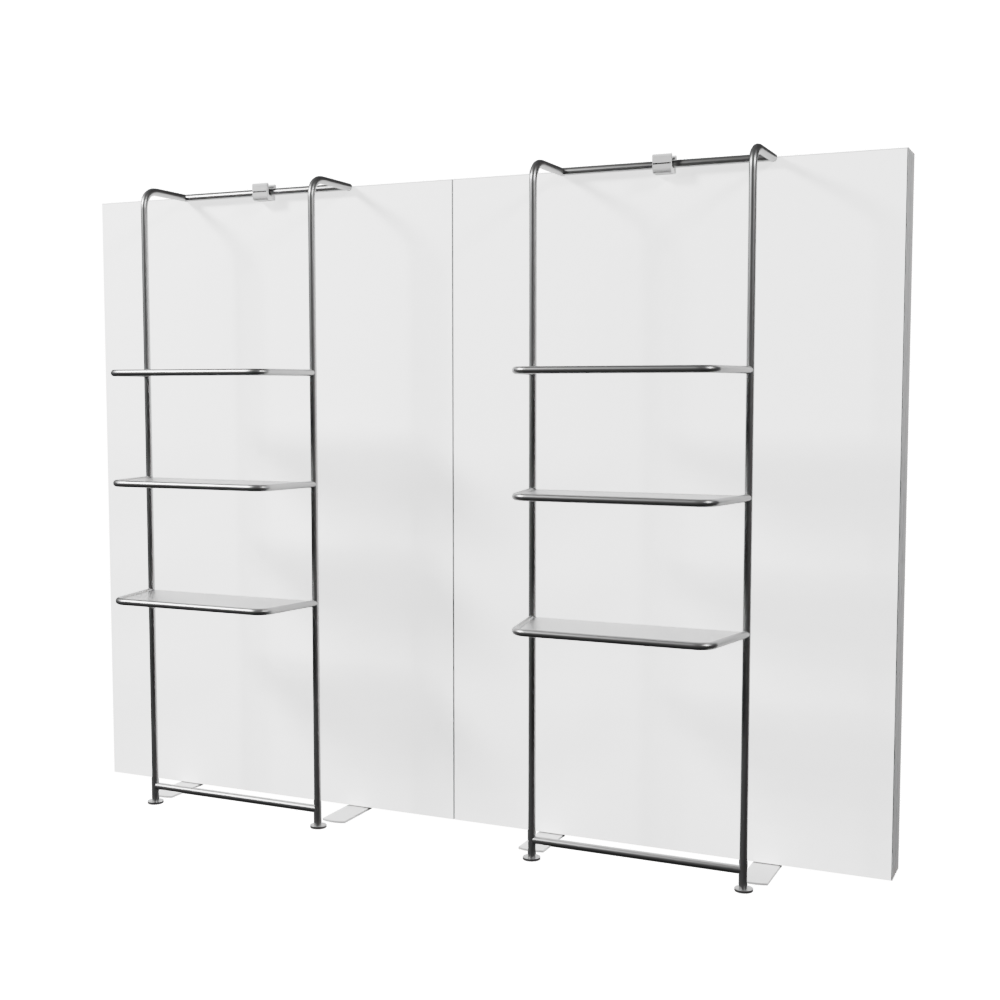 Modular Backlit 10x10 Kit With Two Shelving Fixtures | Godfrey Group
