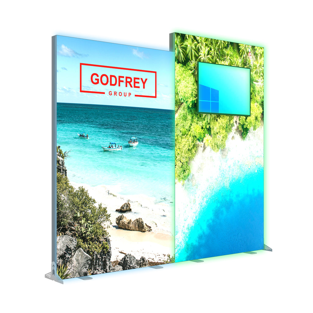 Modular Backlit 10x10 Kit - Optional Monitor Mount(s) | Godfrey Group