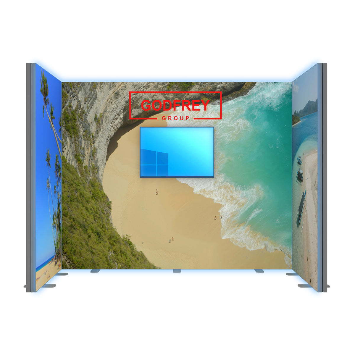 Backlit 10x10 Display with Shelves & Mount | Godfrey Group