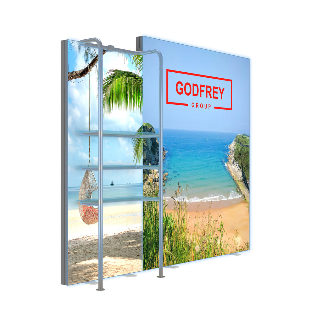 Modular Backlit 10x10 Kit With Shelving - Optional Monitor Mount(s ...