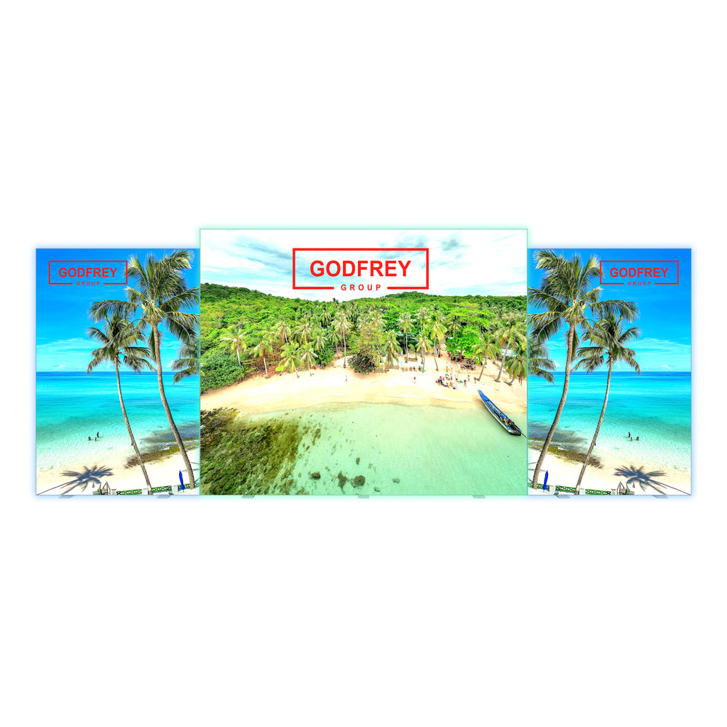 Modular Backlit 10x20 Kit - Optional Monitor Mount(s) | Godfrey Group