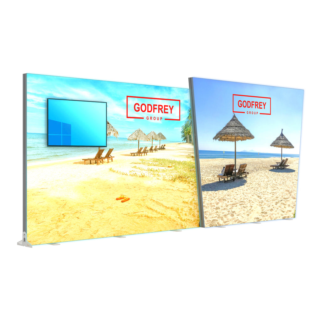 Modular Backlit 10x20 Kit - Optional Monitor Mount | Godfrey Group