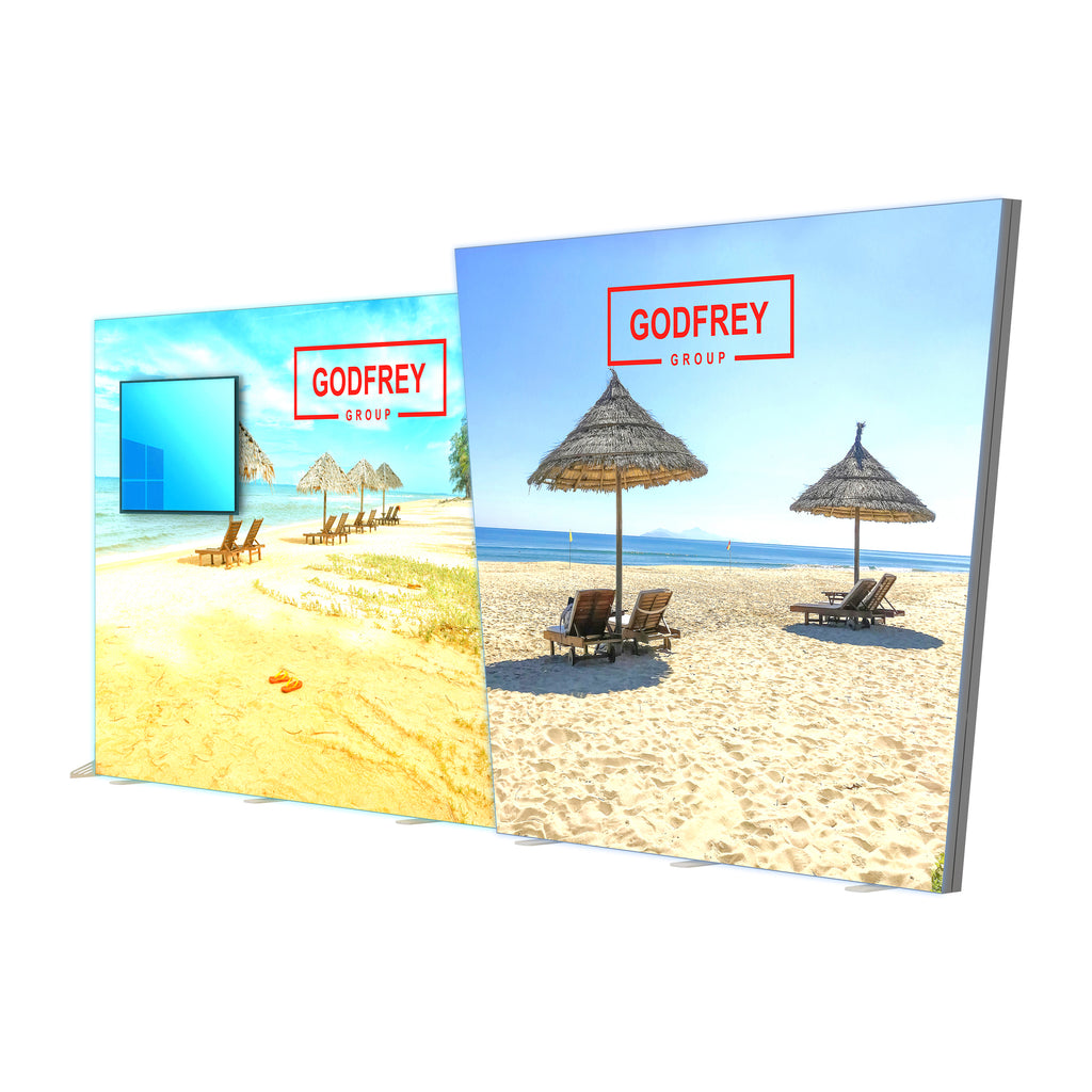 Modular Backlit 10x20 Kit - Optional Monitor Mount | Godfrey Group