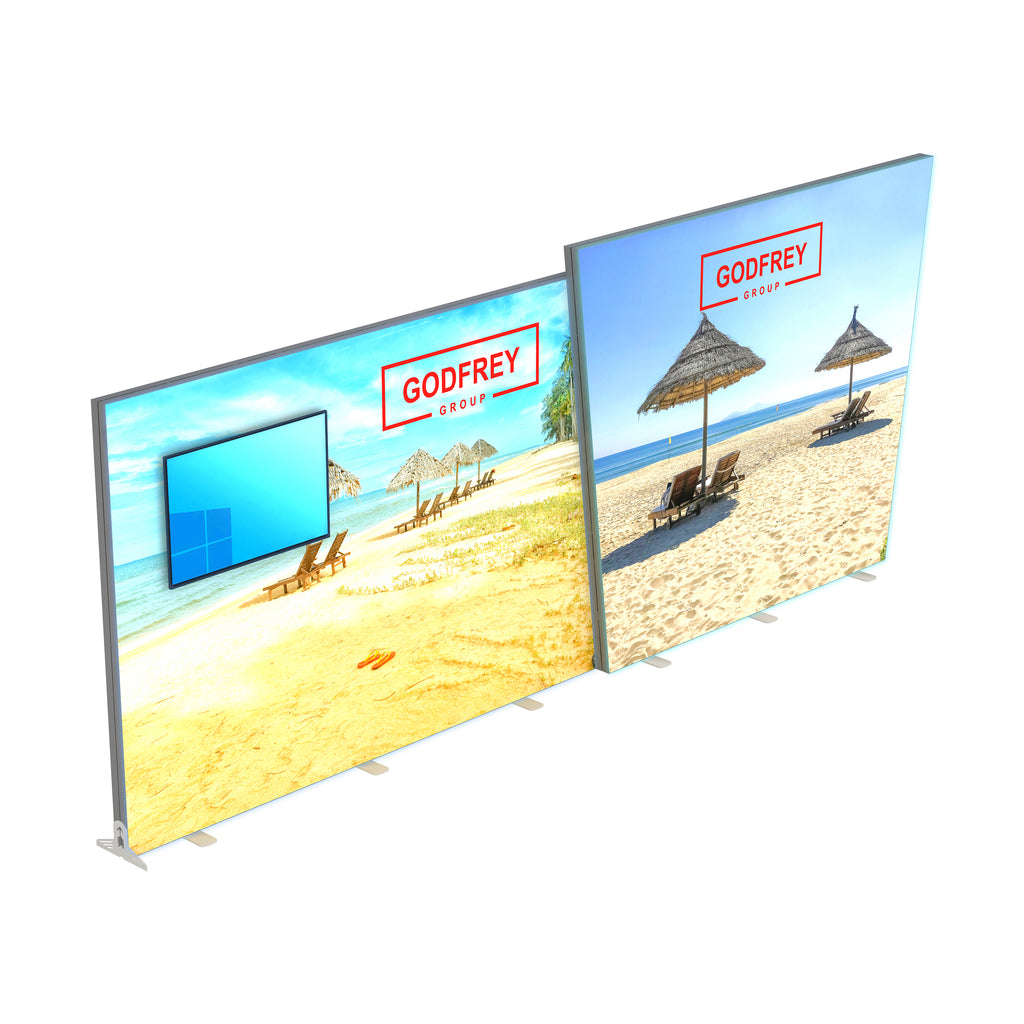 Modular Backlit 10x20 Kit - Optional Monitor Mount | Godfrey Group