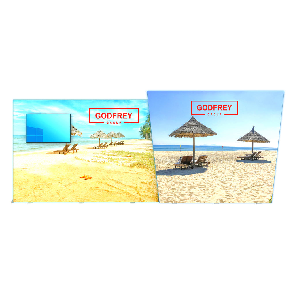 Modular Backlit 10x20 Kit - Optional Monitor Mount | Godfrey Group