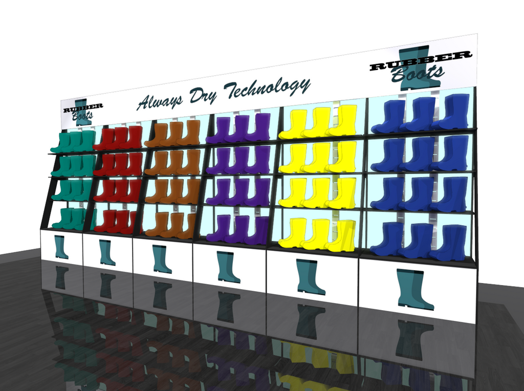 20' OutRigger Merchandise Display - Adjustable For Shelves, Hooks, Etc ...