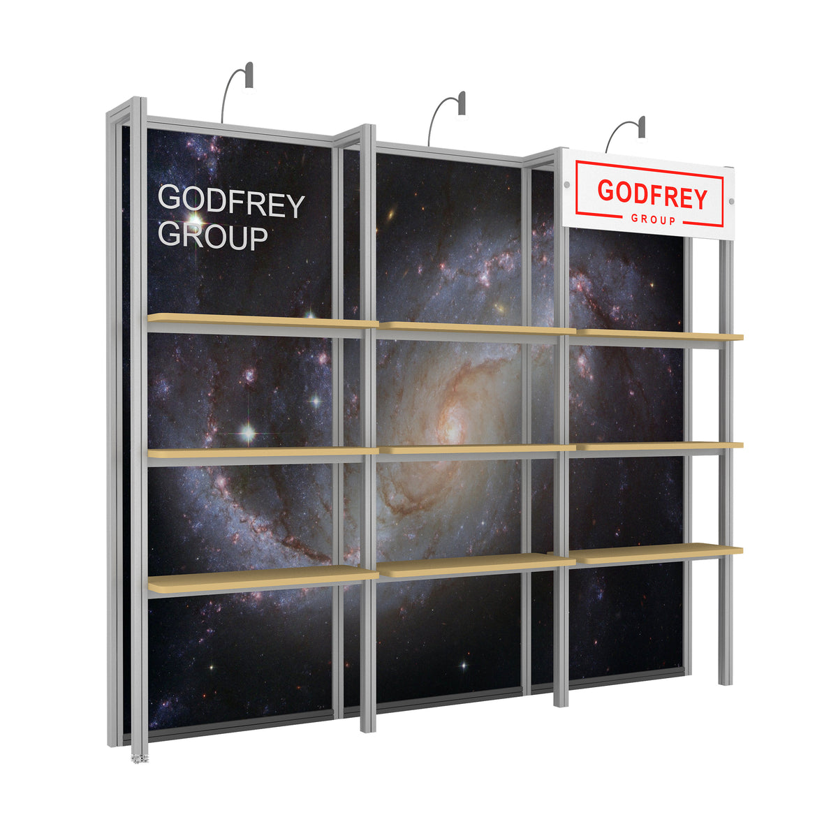 10′ Shelf Display with Lights & Graphics | Godfrey Group