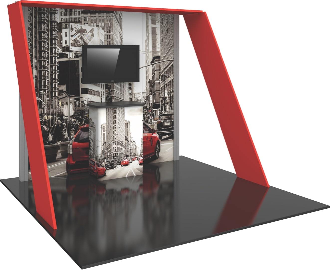 10' Exhibit With Monitor Mount & Header Canopy – Godfrey Group