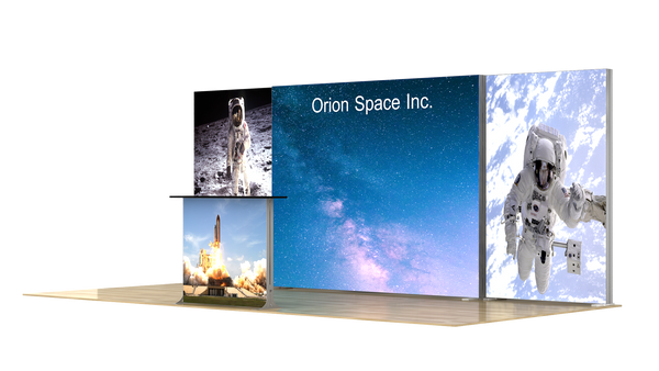 20' Backlit Modular Display With Backlit Counter | Godfrey Group