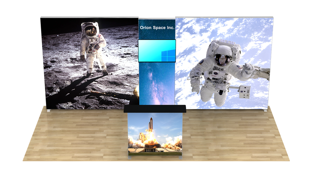 20' Backlit Modular Display With Monitor Mount And Backlit Counter ...